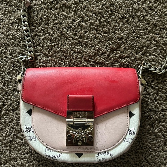 MCM | Bags | Mcm Red And Pink Crossbody Bag | Poshmark